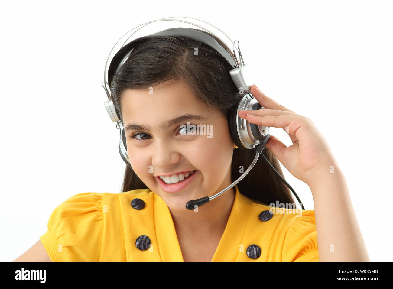 Childhood close up communication headset hi-res stock photography and ...