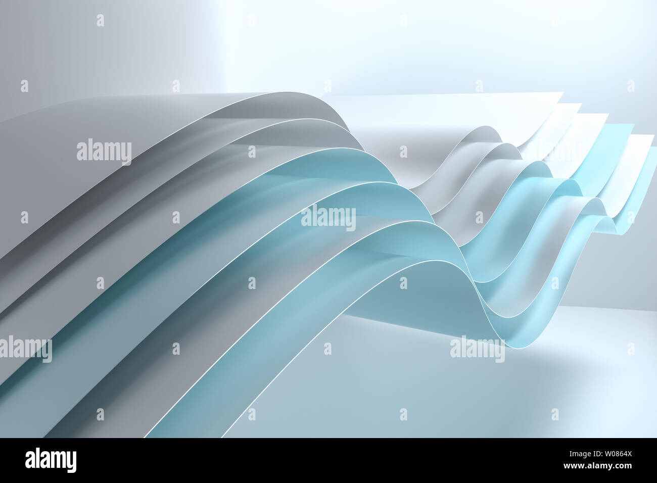 Three-dimensional rendering, blue gradient curved background Stock ...