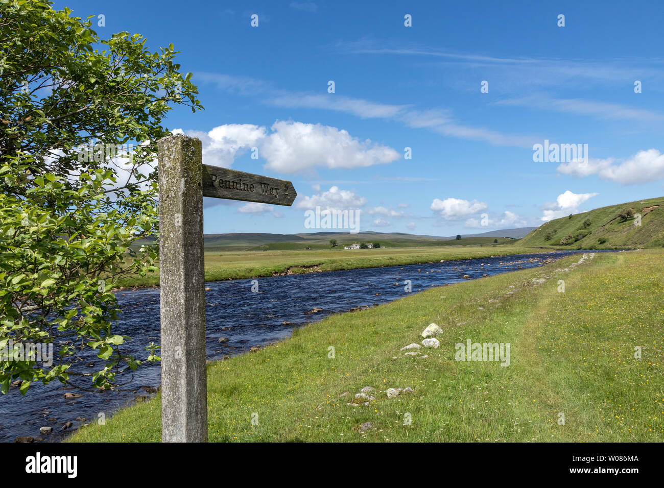 The Pennine Way and River Tees at Cronkley Bridge in Summer with ...