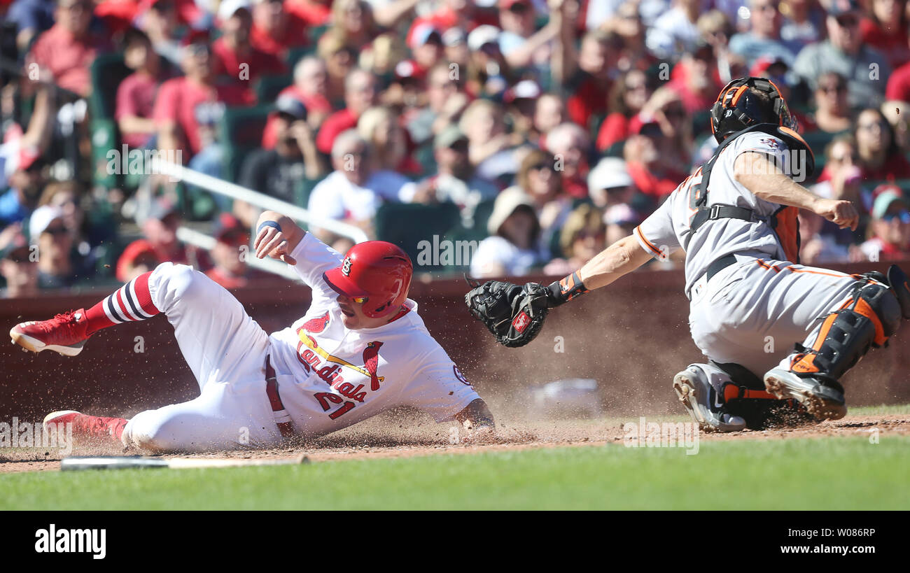 St. Louis Cardinals Patrick Wisdom slides past San Francisco Giants ...