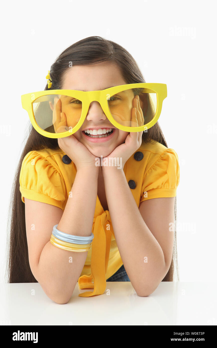 Portrait of a girl wearing eyeglasses Stock Photo - Alamy