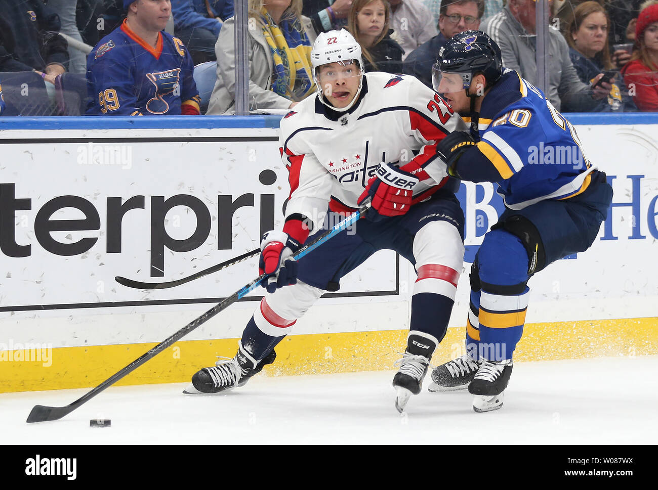 St. Louis Blues Alexander Steen applies pressure to Washington Capitals ...