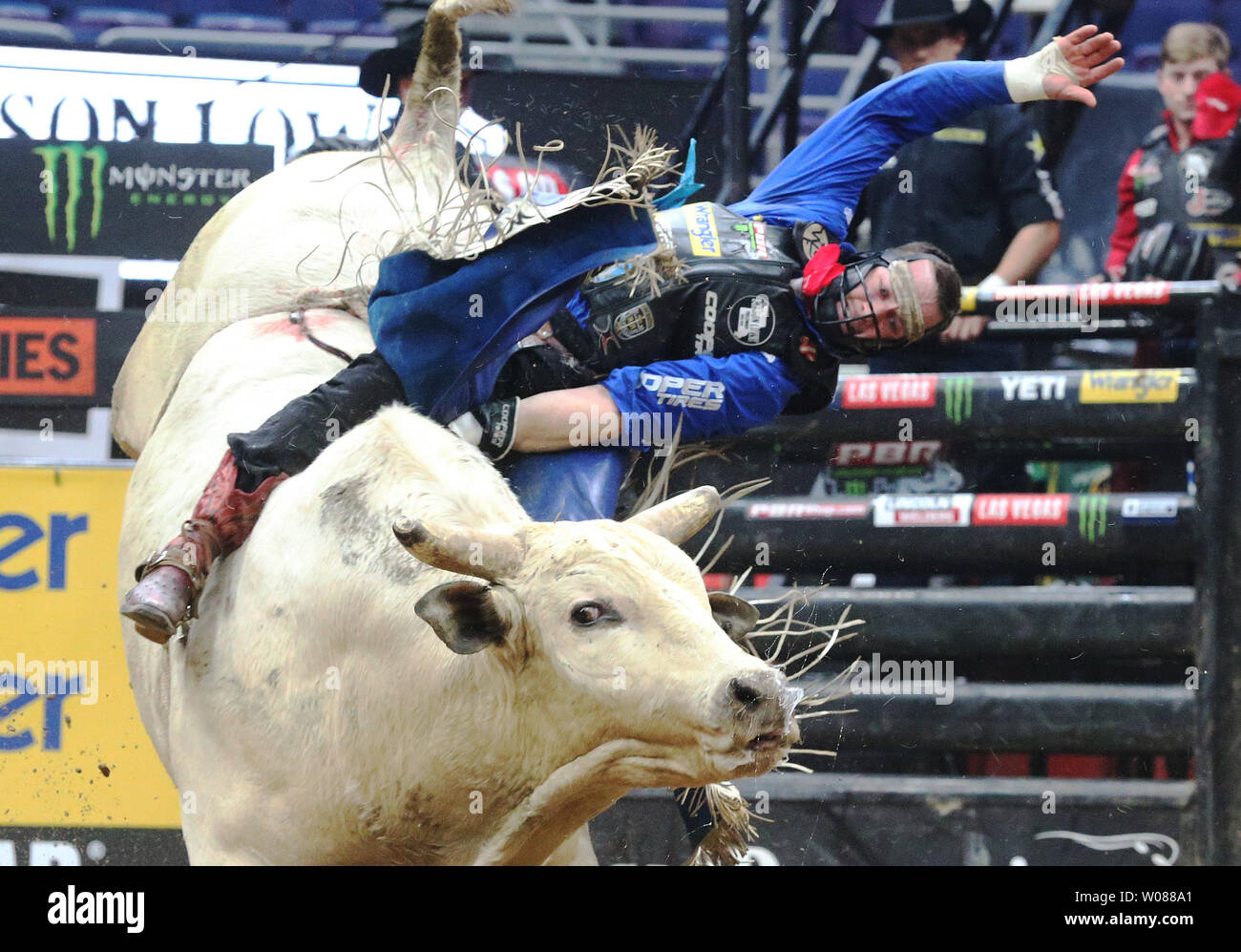 Professional Bull Rider Cody Nance of Paris, Tennessee does his best to ...
