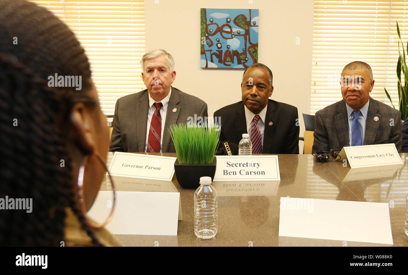 (L TO R) Missouri Governor Mike Parson, U.S. Department of Housing and ...