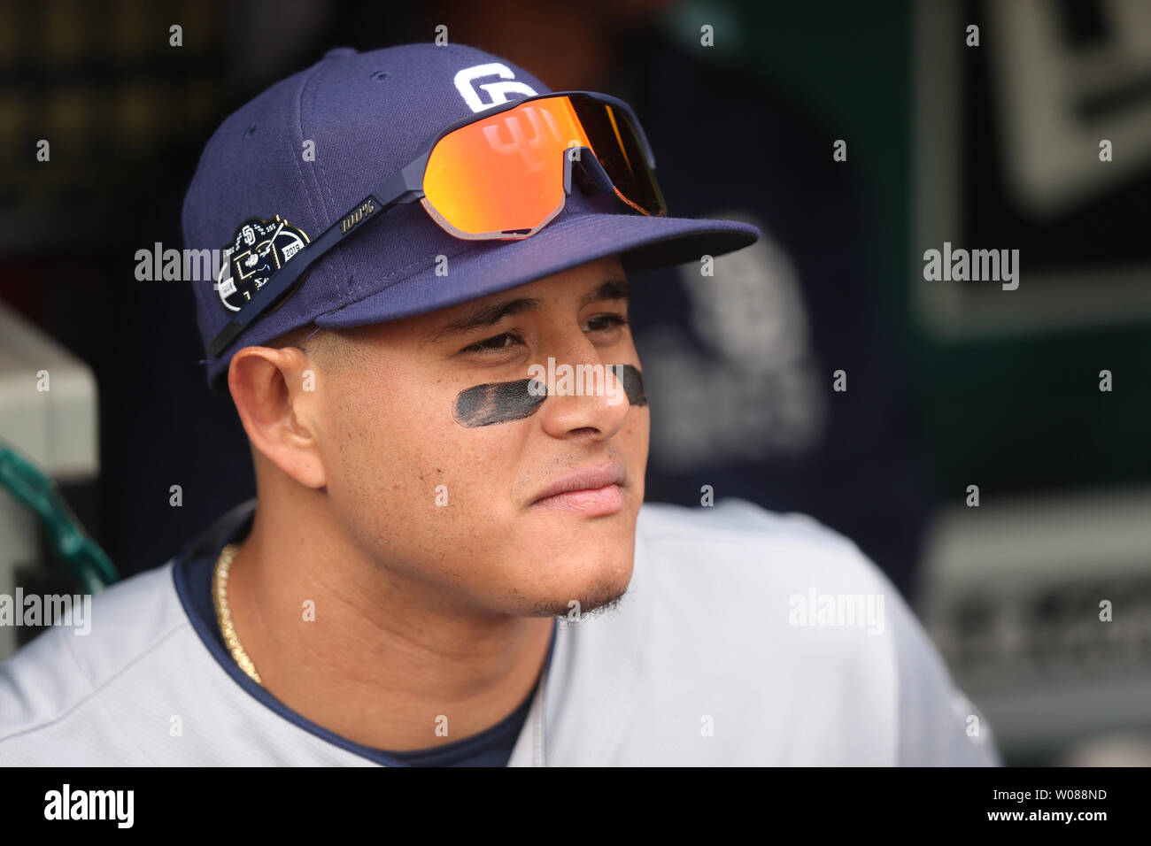 San Diego Padres Manny Machado watches the St. Louis Cardinals Opening ...