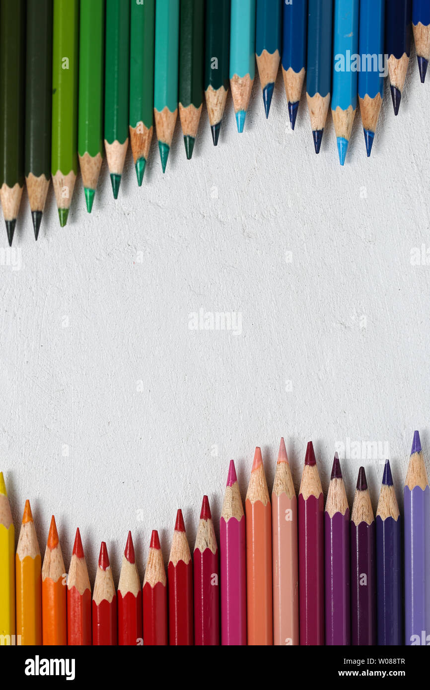 Colorful pencil on white background Stock Photo - Alamy