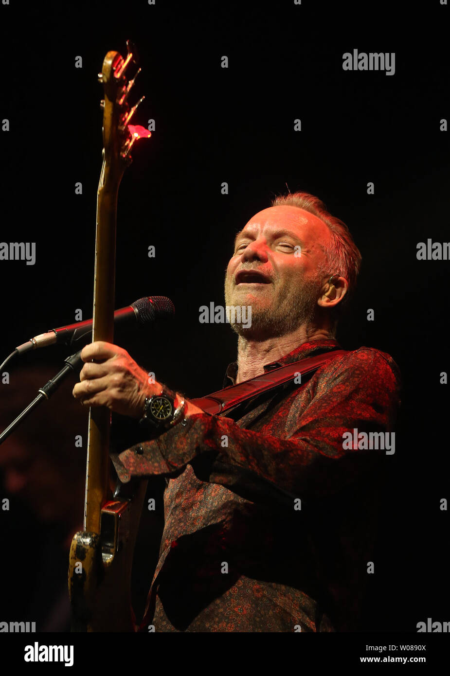 Singer Sting entertains the crowd at the Steifel Theatre during his ...