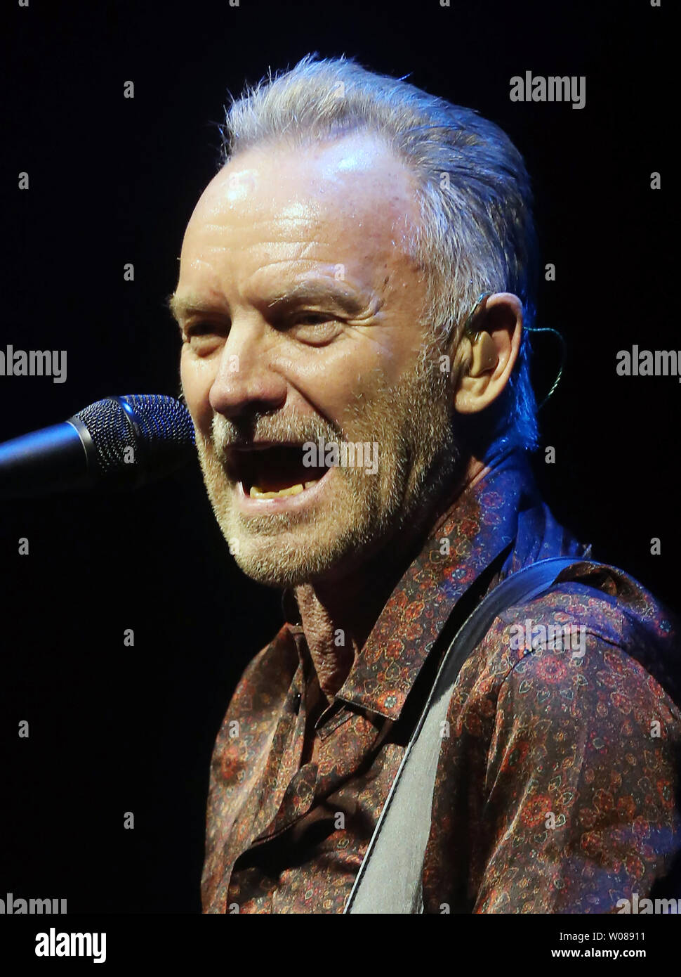 Singer Sting entertains the crowd at the Steifel Theatre during his ...