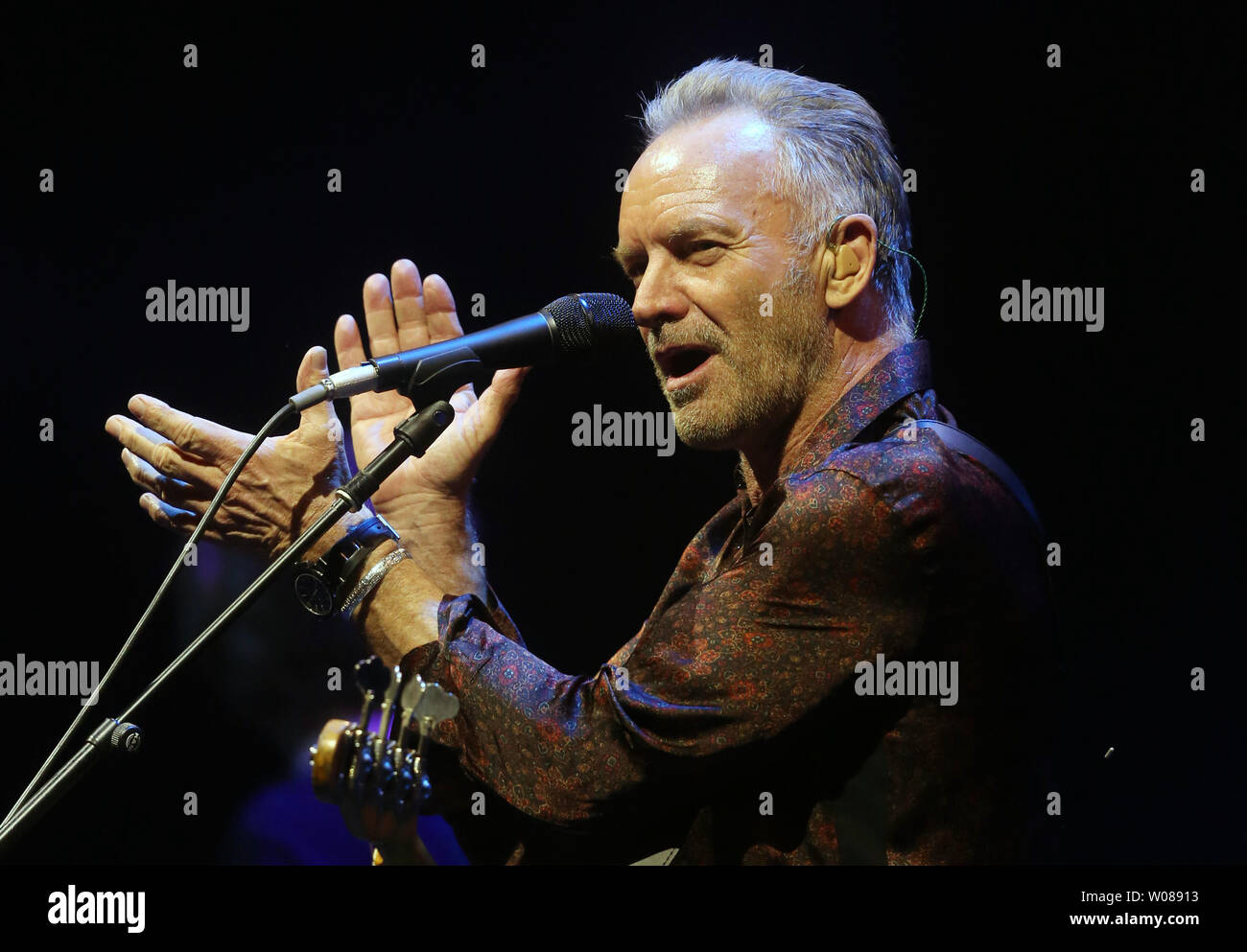 Singer Sting entertains the crowd at the Steifel Theatre during his ...