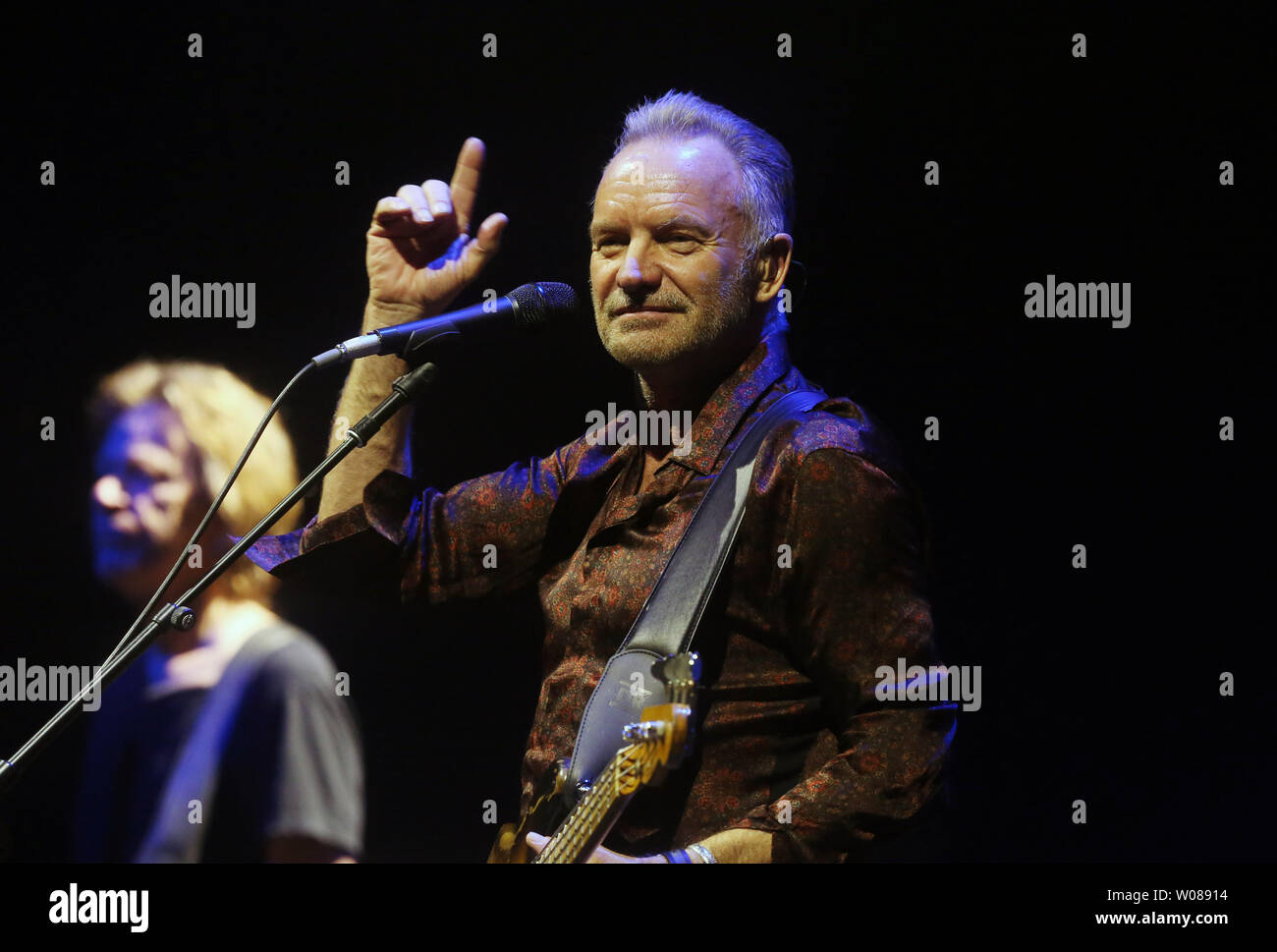 Singer Sting entertains the crowd at the Steifel Theatre during his ...
