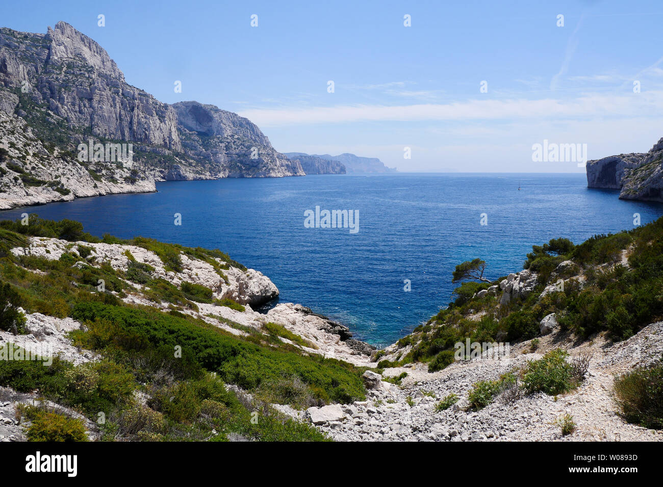 Mouth of Morgiou calanque, the calanques of Marseille, Bouches-du-Rhone ...
