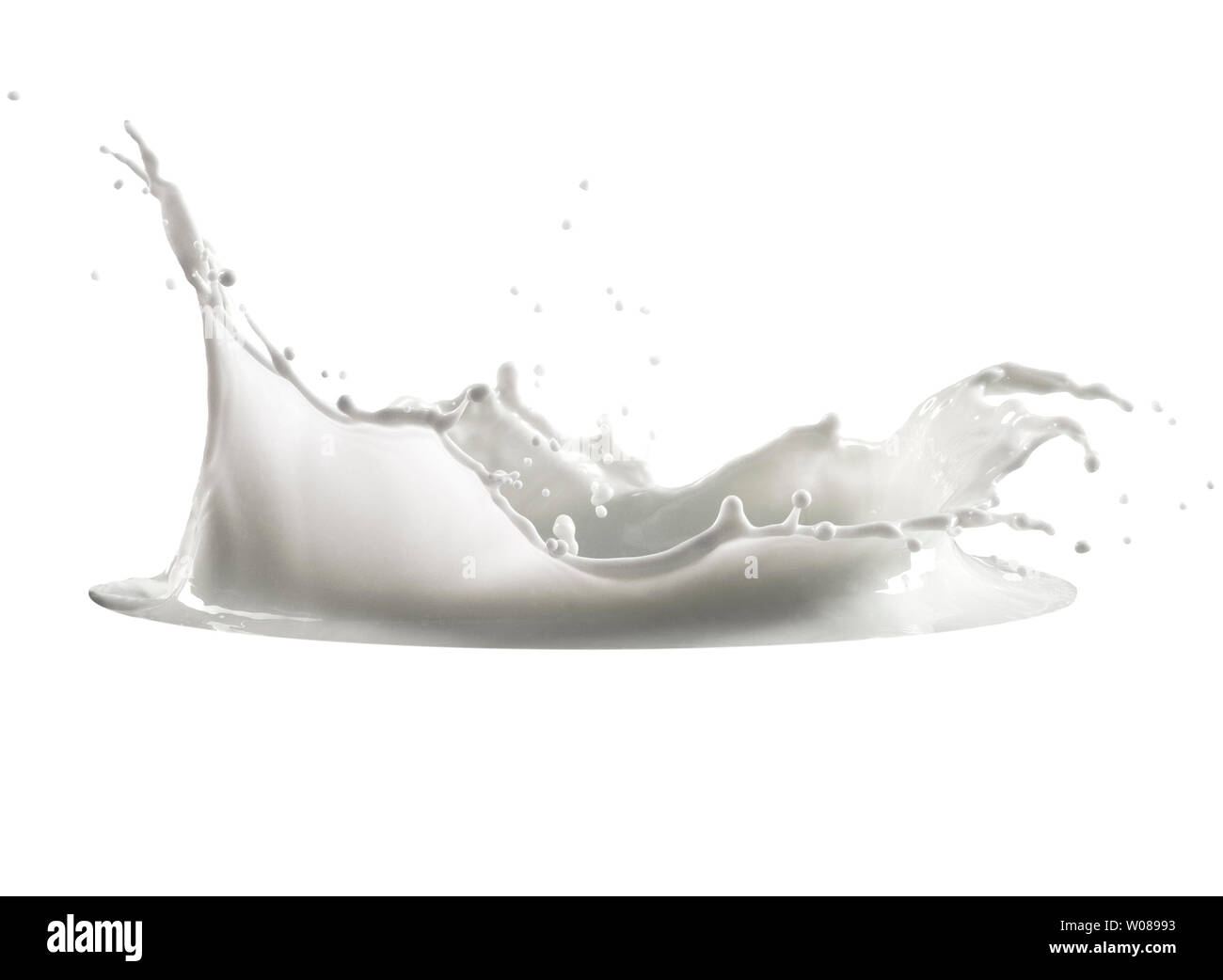 milk splash isolated on white background Stock Photo - Alamy