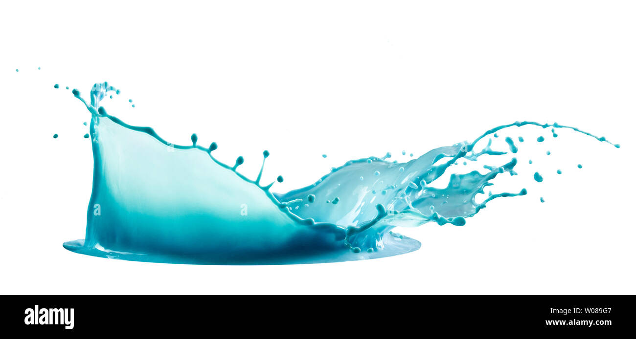 blue paint splash isolated on white background Stock Photo - Alamy