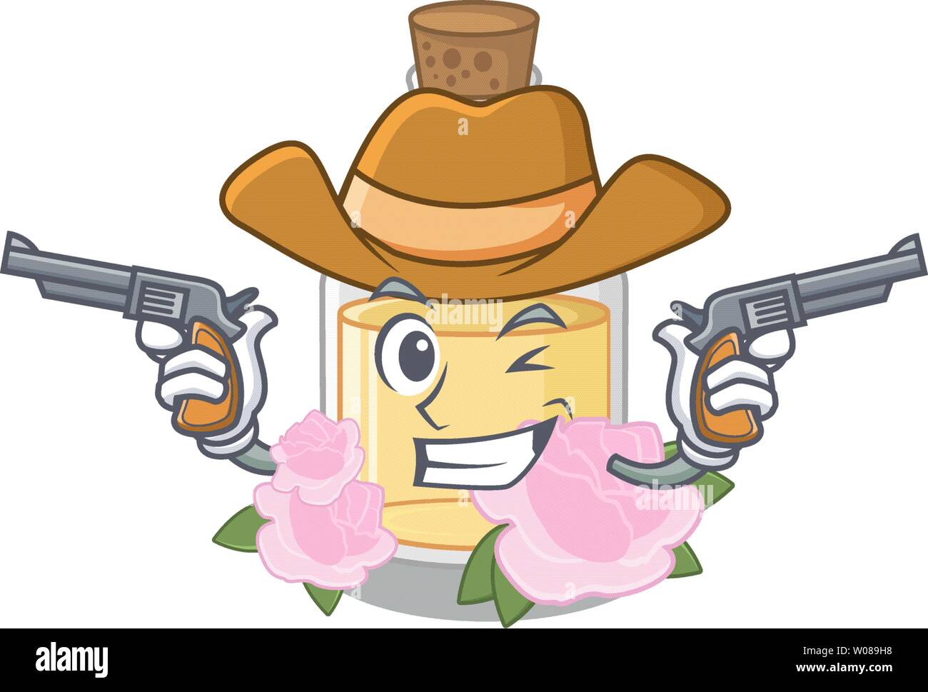 Cowboy rose oil stored character the glass Stock Vector Image & Art - Alamy