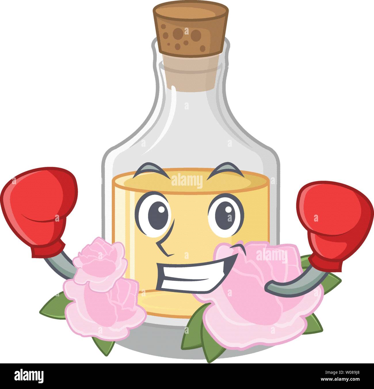 Boxing rose oil stored character the glass Stock Vector Image & Art - Alamy