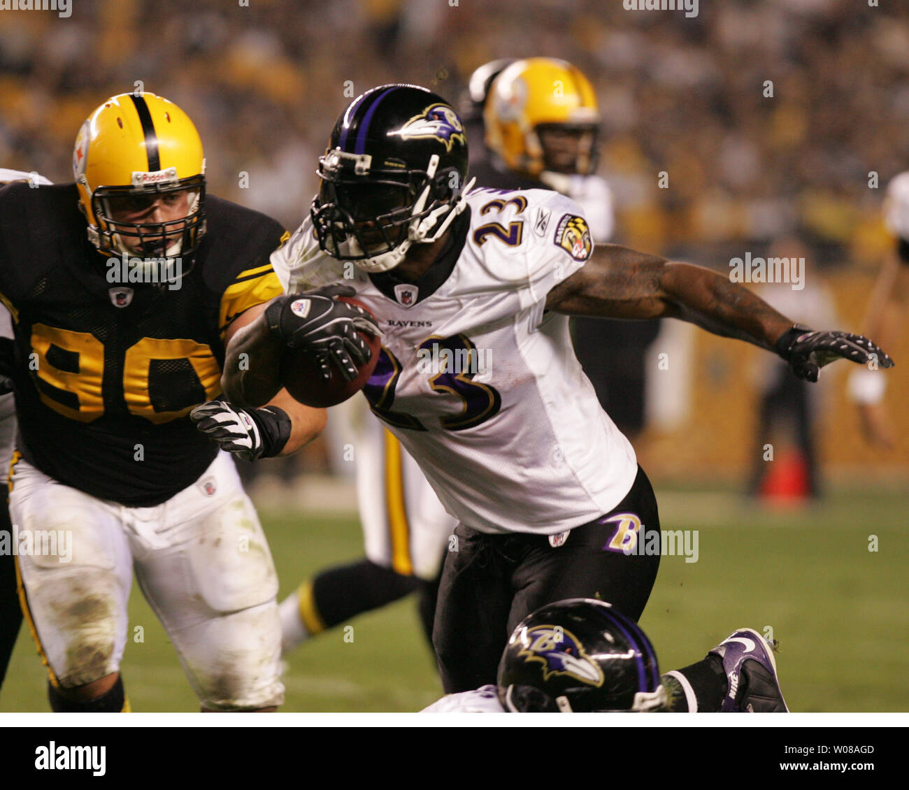 Baltimore Ravens Tyrone Carter runs for a first down against the ...