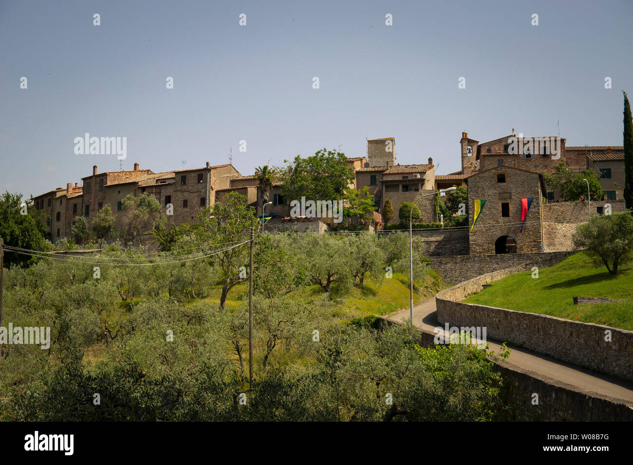 View of the medieval fortified village of Lucignano Stock Photo - Alamy