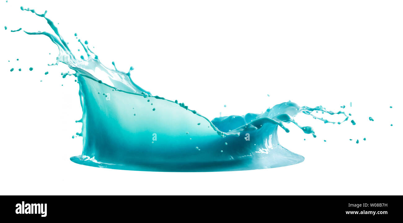 blue paint splash isolated on white background Stock Photo - Alamy