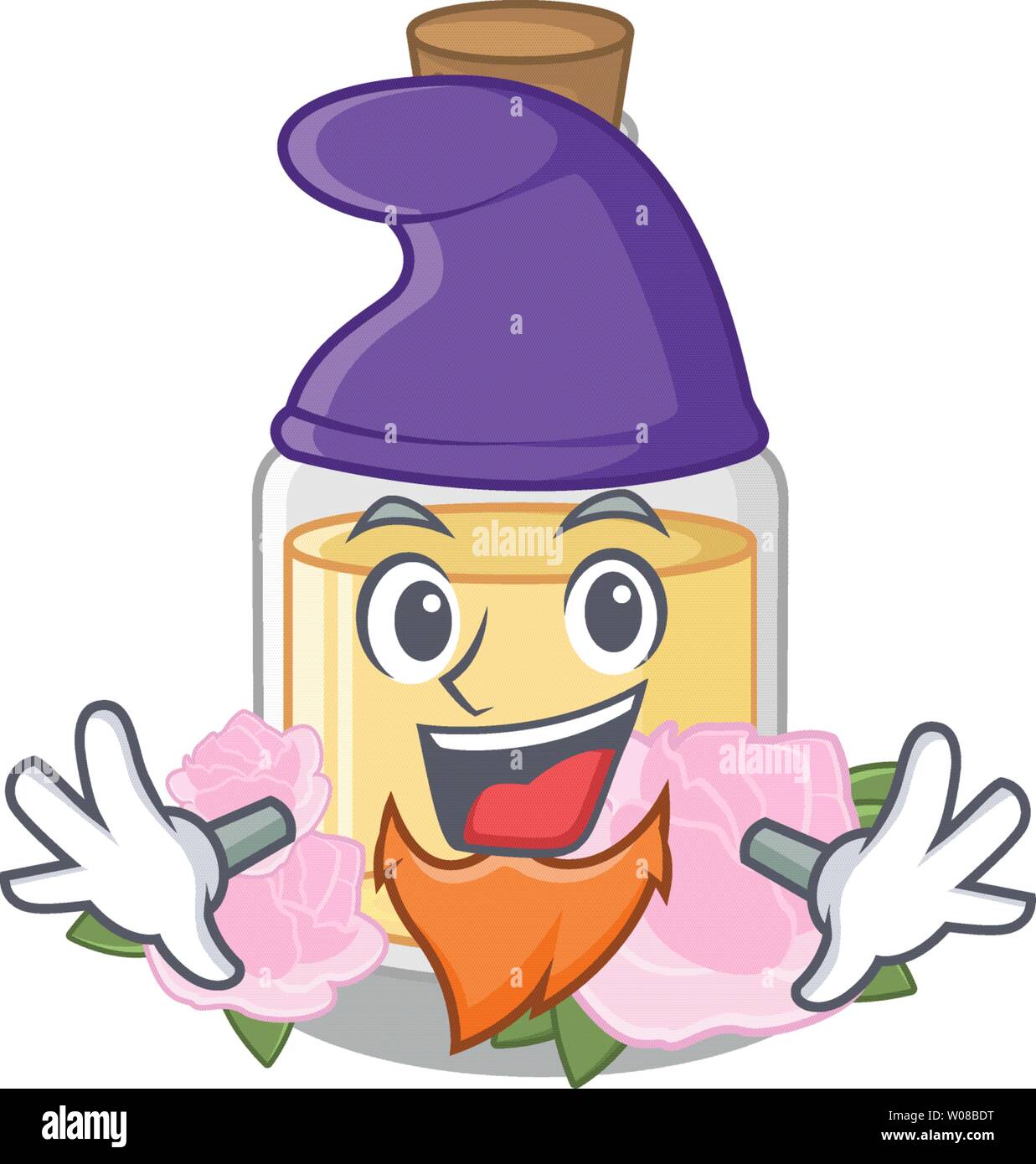 Elf rose oil stored character the glass Stock Vector Image & Art - Alamy