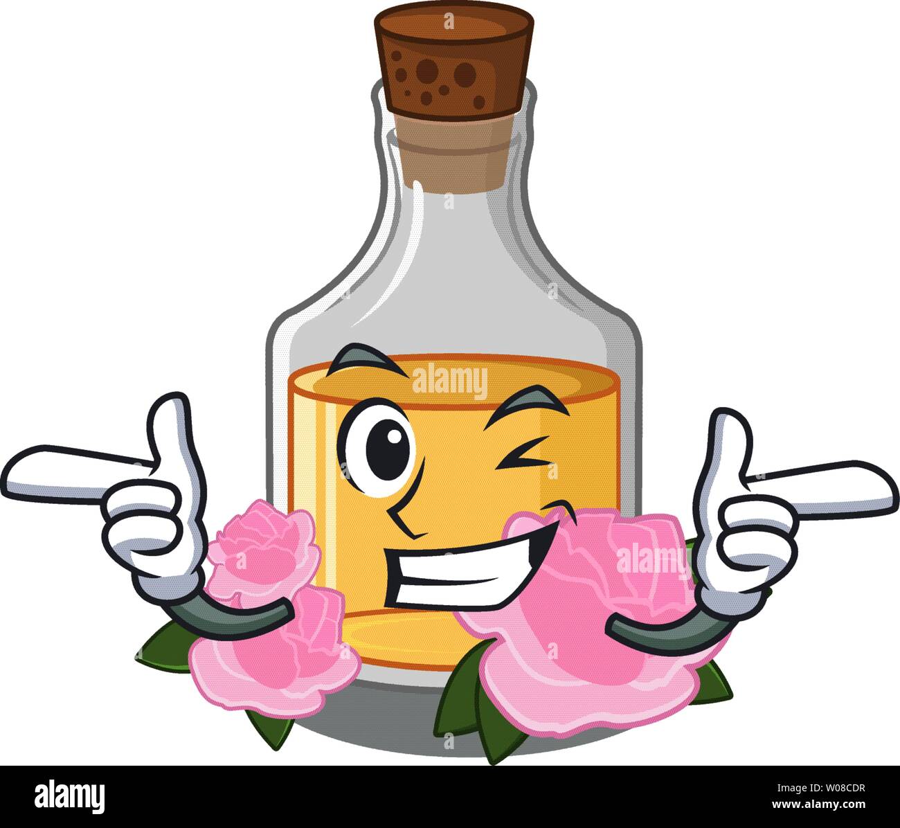 Cosmetic rose oil water Cut Out Stock Images & Pictures - Alamy