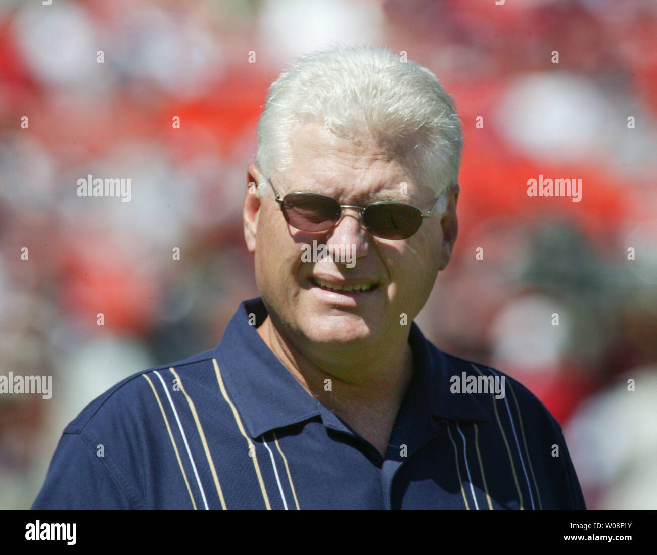 St. Louis Rams Head Coach Mike Martz watches his team before the game ...