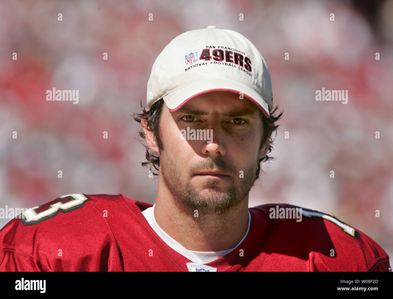 San Francisco 49ers' QB Tim Rattay waits to go in against the Rams at ...