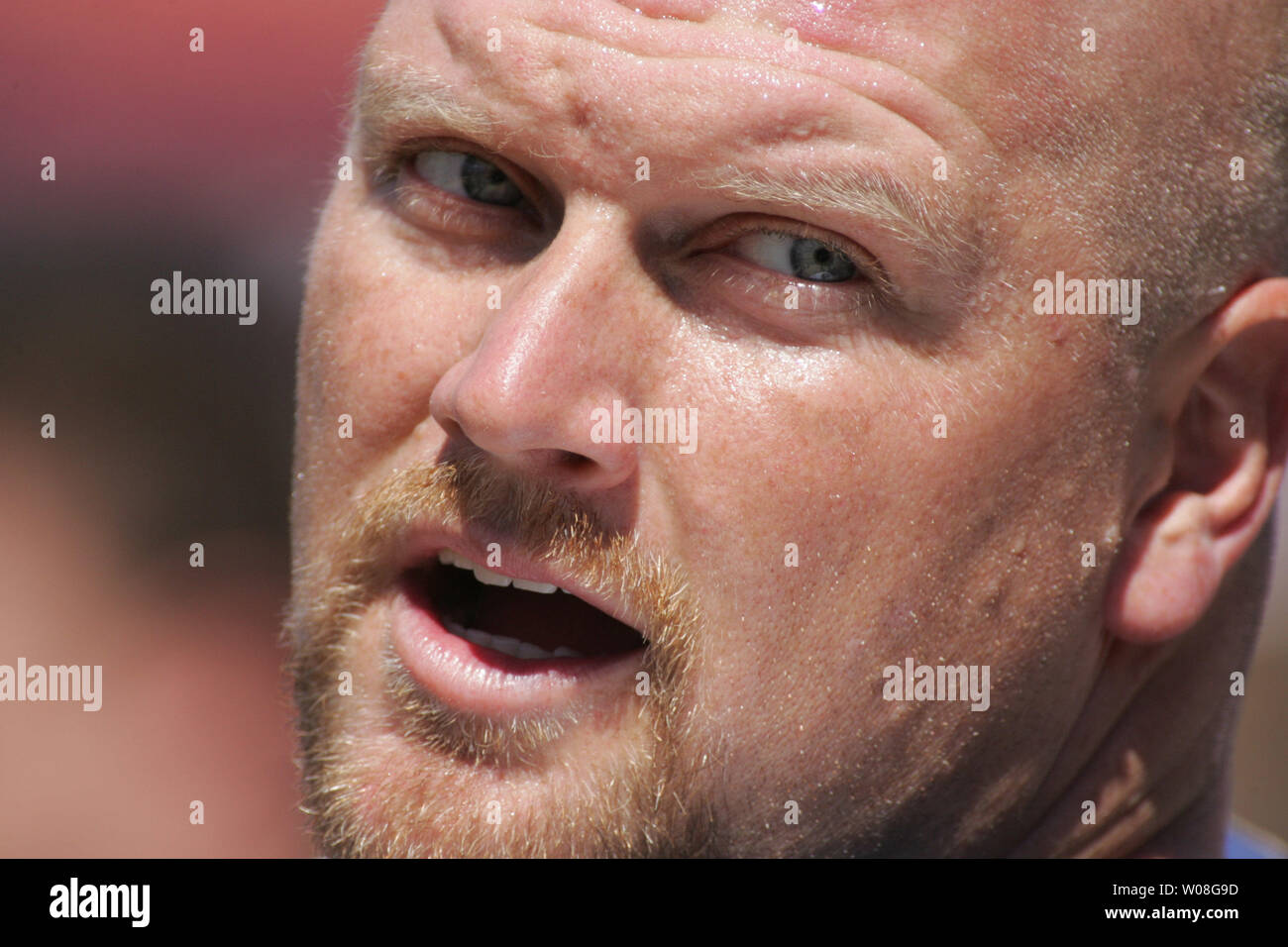 St. Louis Rams Adam Timmermann waits for the game to start against the ...