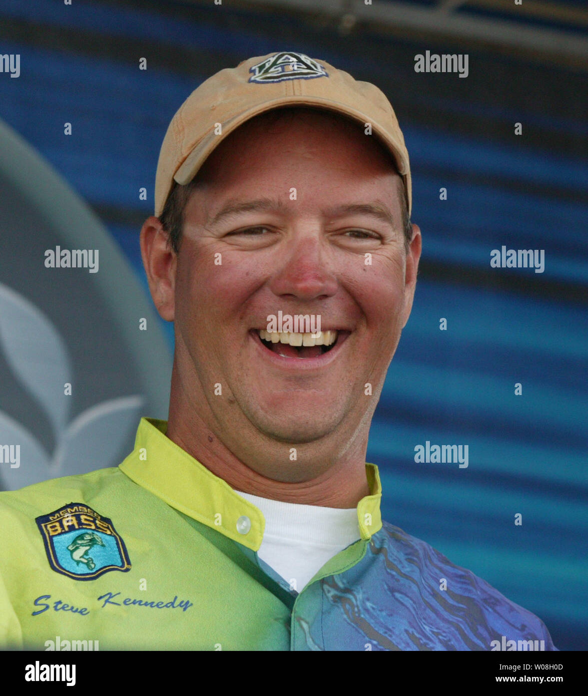 Pro angler Steve Kennedy from the Bassmaster Elite Series smiles after ...
