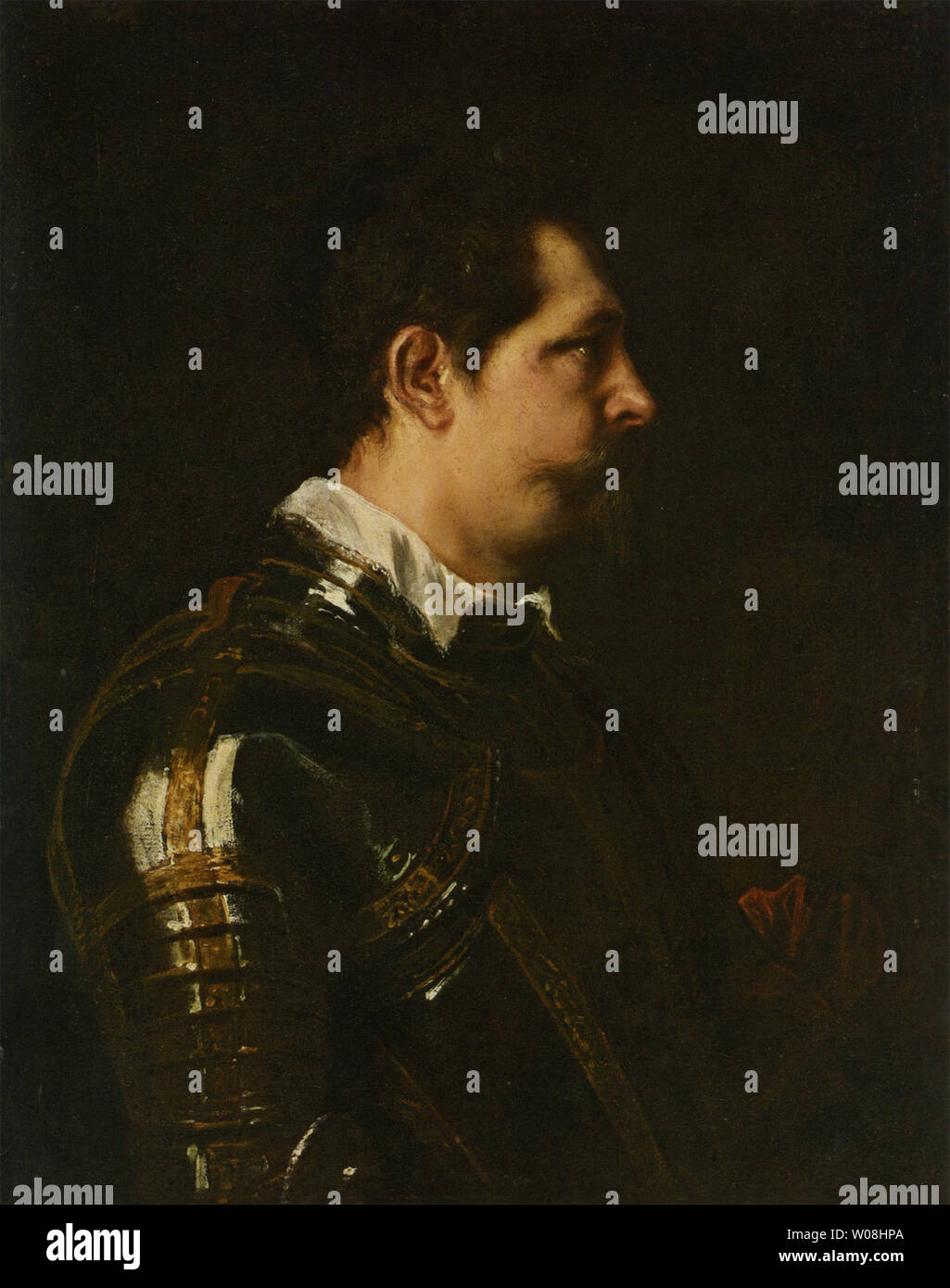 Anthony van Dyck - Portrait Military Damascened Armour White Collar Red ...