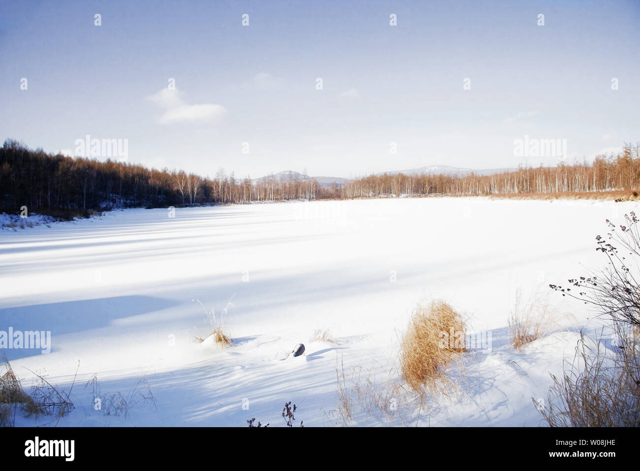 Snow scenery in Hulunbuir Alshan, Inner Mongolia Stock Photo - Alamy