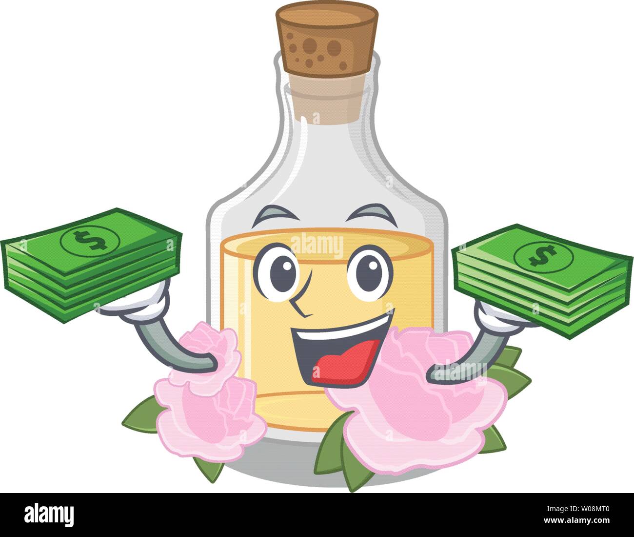 With money bag rose oil in the cartoon shape Stock Vector Image & Art ...
