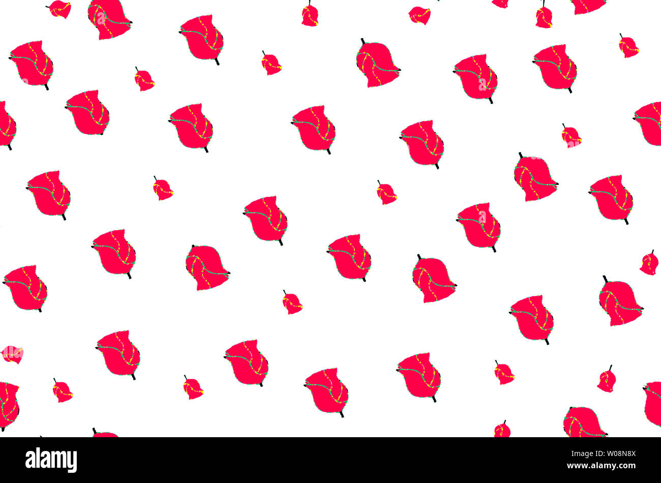 Simple red roses seamless pattern on white background for bedclothes ...