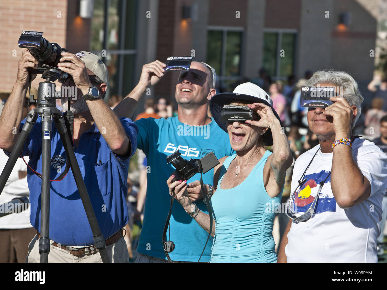 People view an annular solar eclipse from the Redfield Campus of the ...