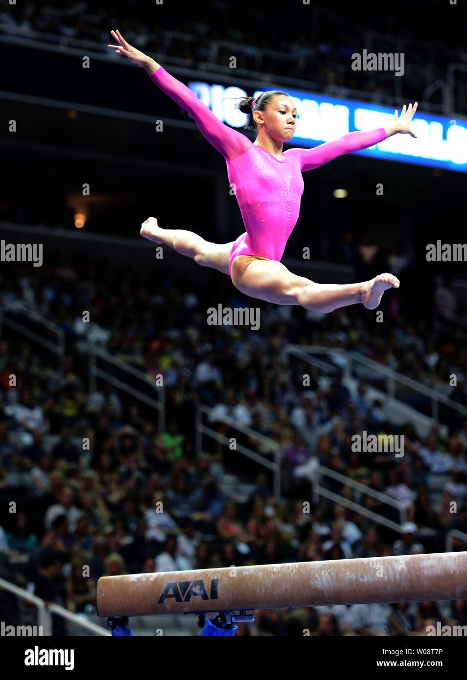 Kyla Ross performs on the beam at the US Olympic trials in gymnastics ...