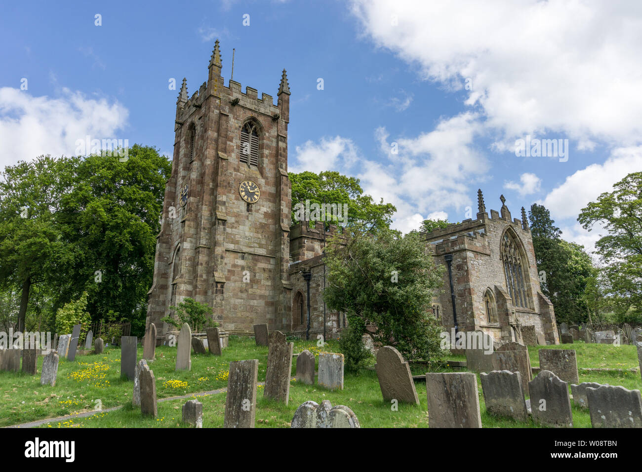 St Giles Church in the Peak District village of Hartington, Derbyshire ...
