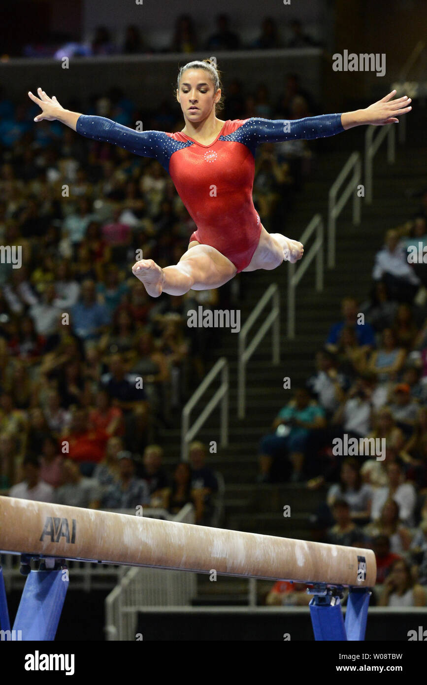 Alexandra Raisman performs in the beam at the US Olympic trials in ...