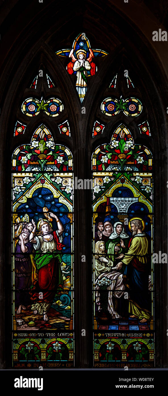 Stained Glass Window C 1866 A Gibbs Feeding Hungry Visting Sick