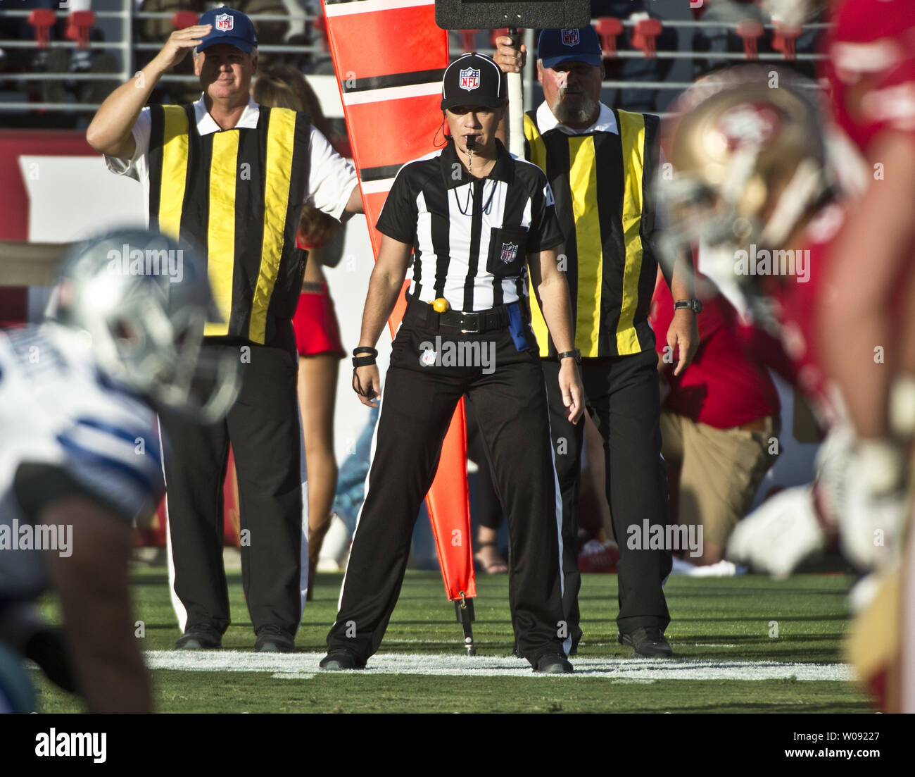 NFL Line Judge Catherine Conti officiates on the sidelines of the San ...