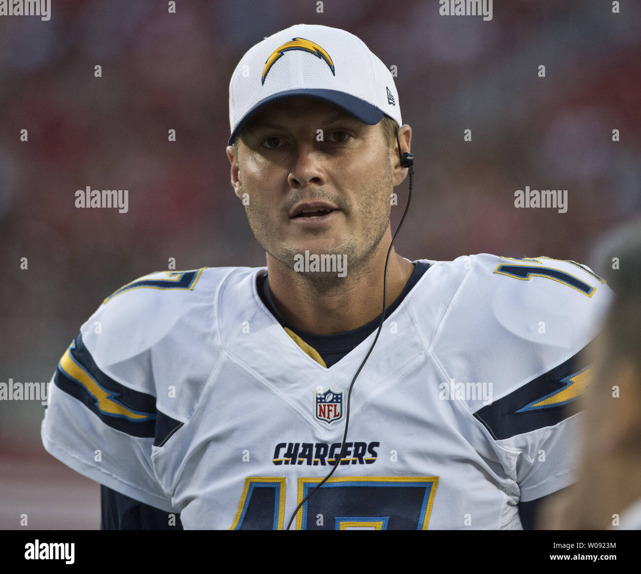 San Diego Chargers QB Phillip Rivers watches from the sidelines as ...