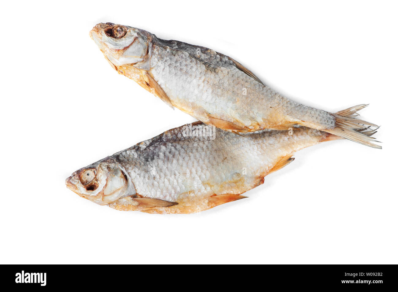 Dried vobla fish isolated on white background Stock Photo - Alamy