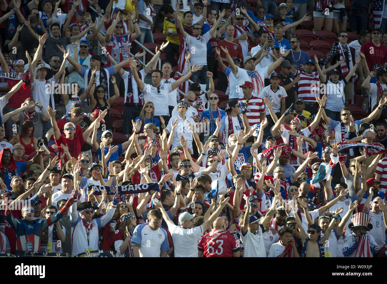 Soccer fans cheer before the match between the USA at Colombia at COPA ...