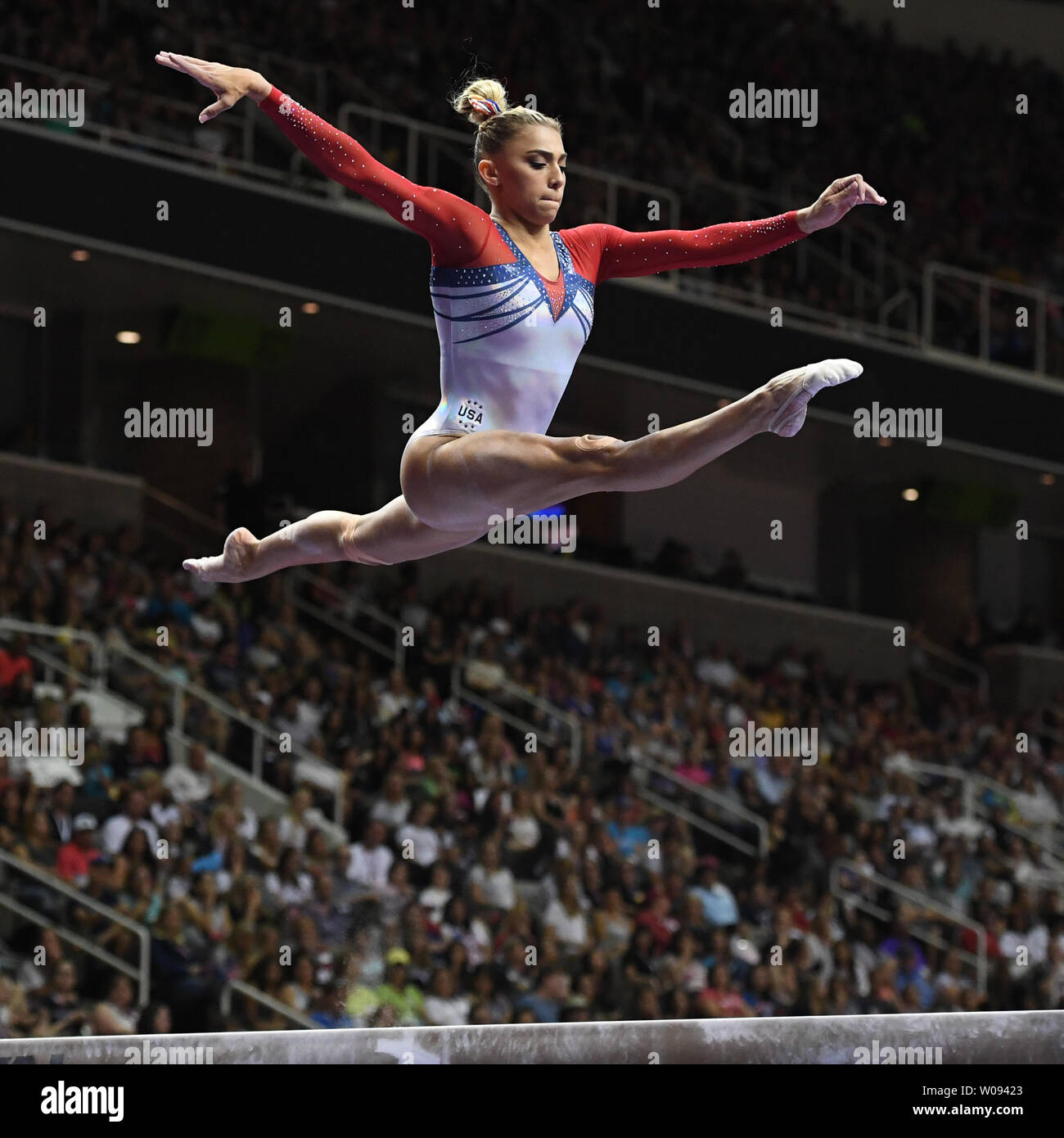 Ashton Locklear Performs On The Balance Beam At The Womens Olympic