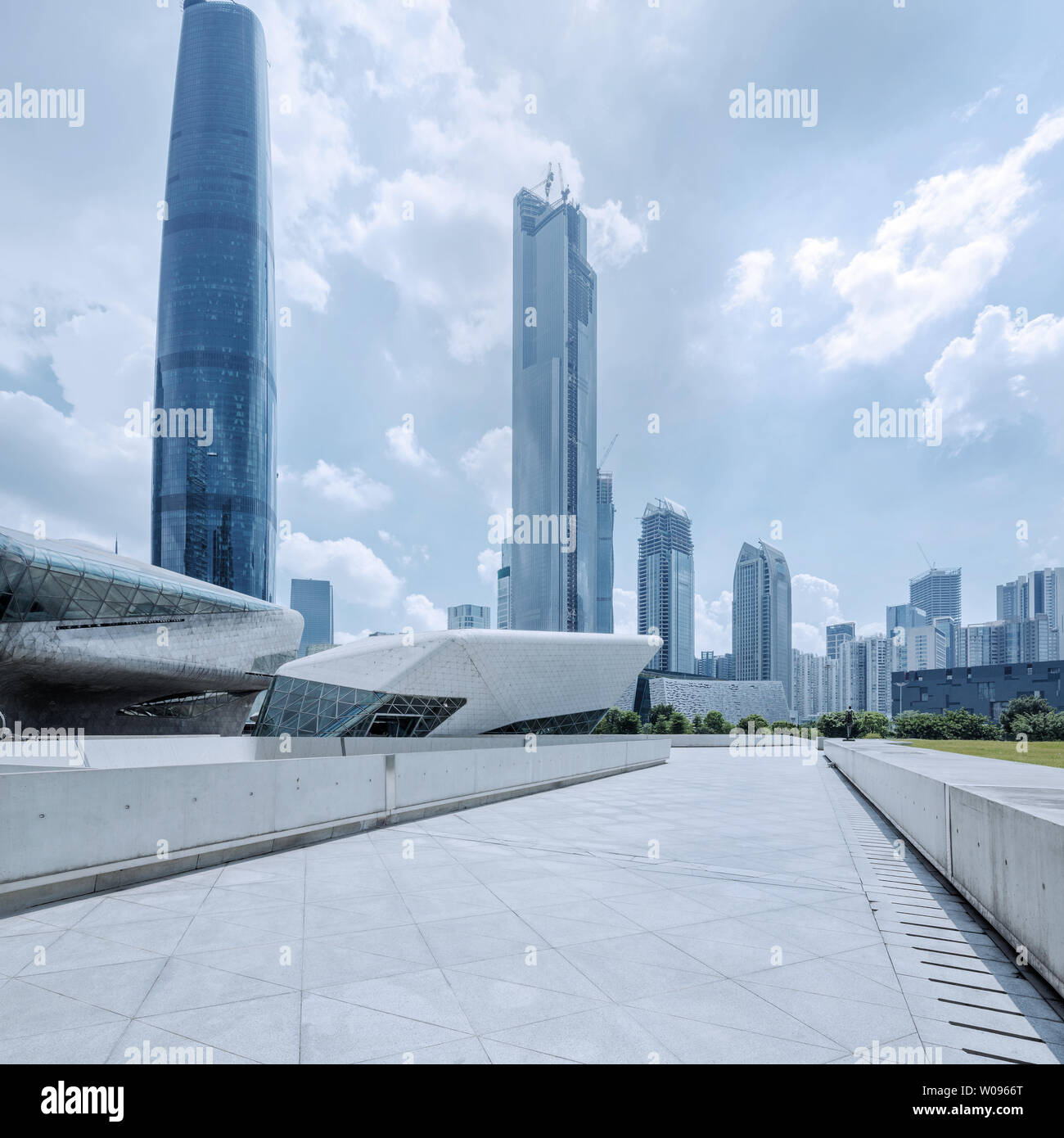 Modern square and skyscrapers Stock Photo - Alamy