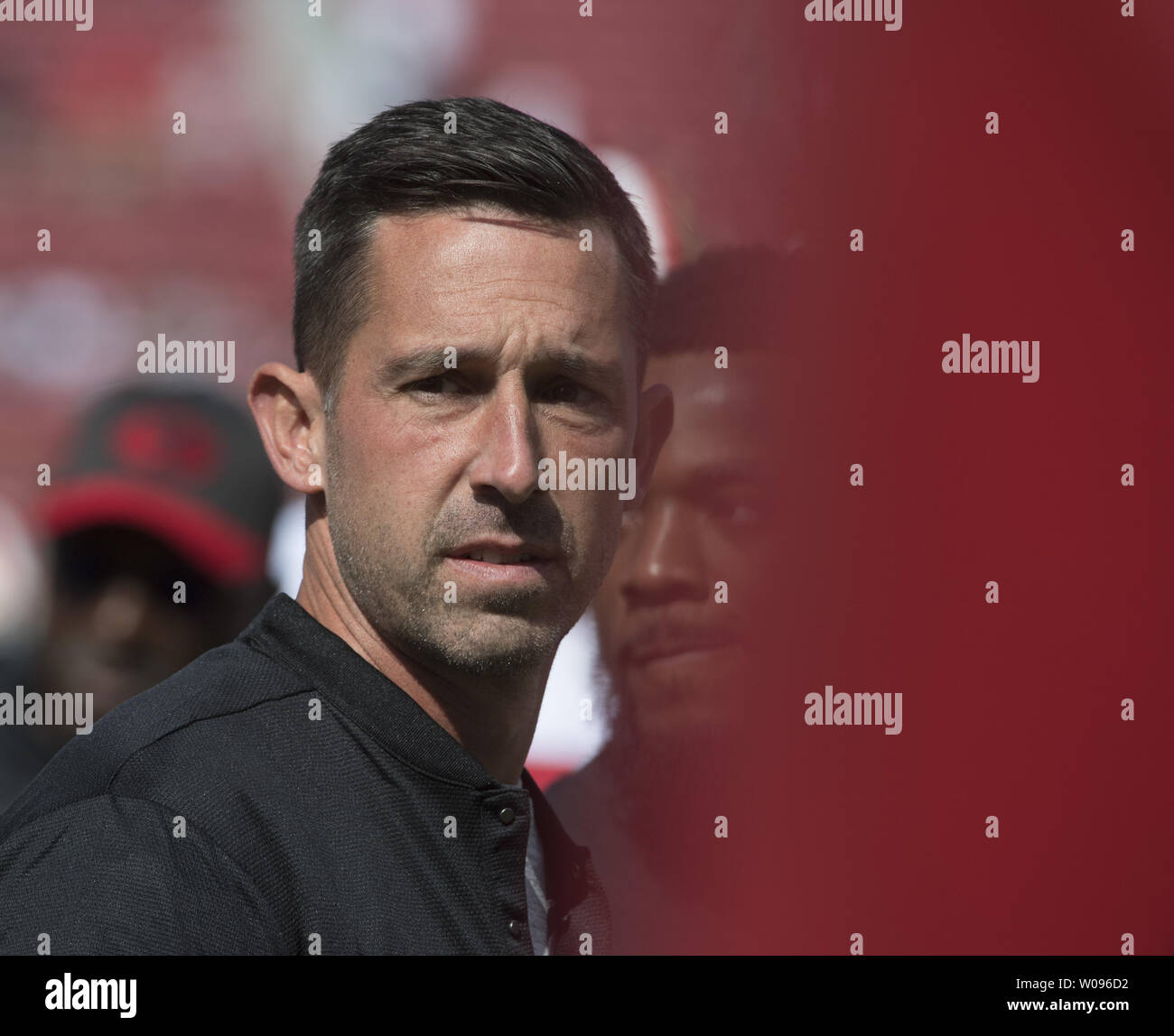 San Francisco 49ers head coach Kyle Shanahan leaves warmups before ...