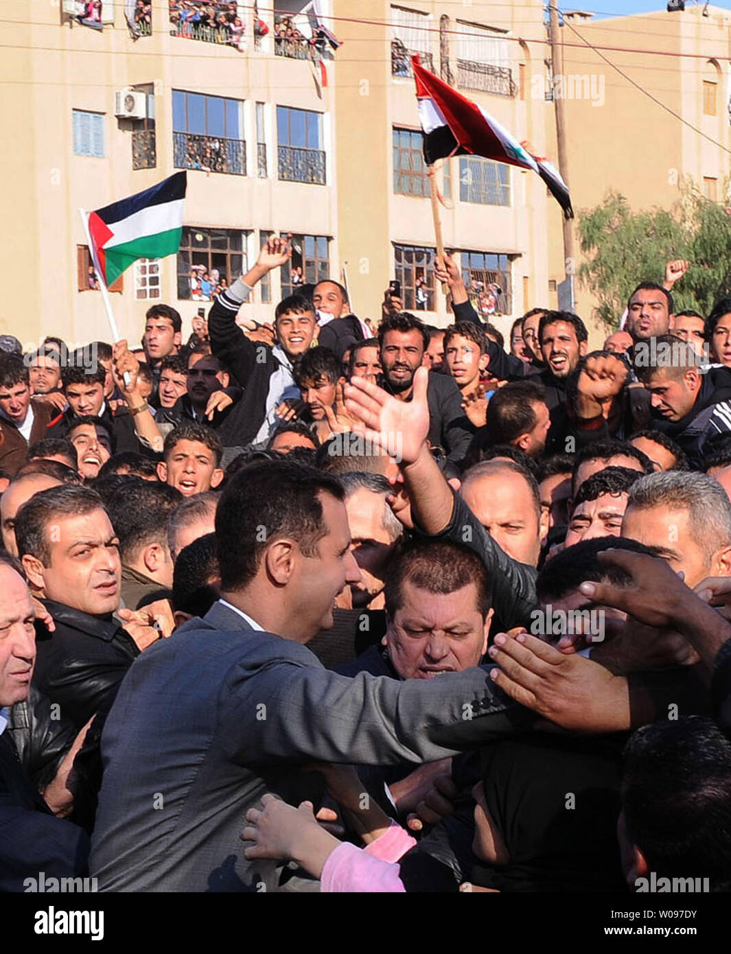 A photo released by Syria's official news agency (SANA) shows Syrian ...