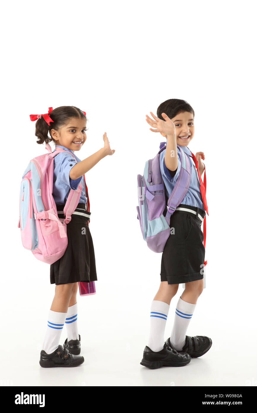 School children leaving for the school Stock Photo - Alamy