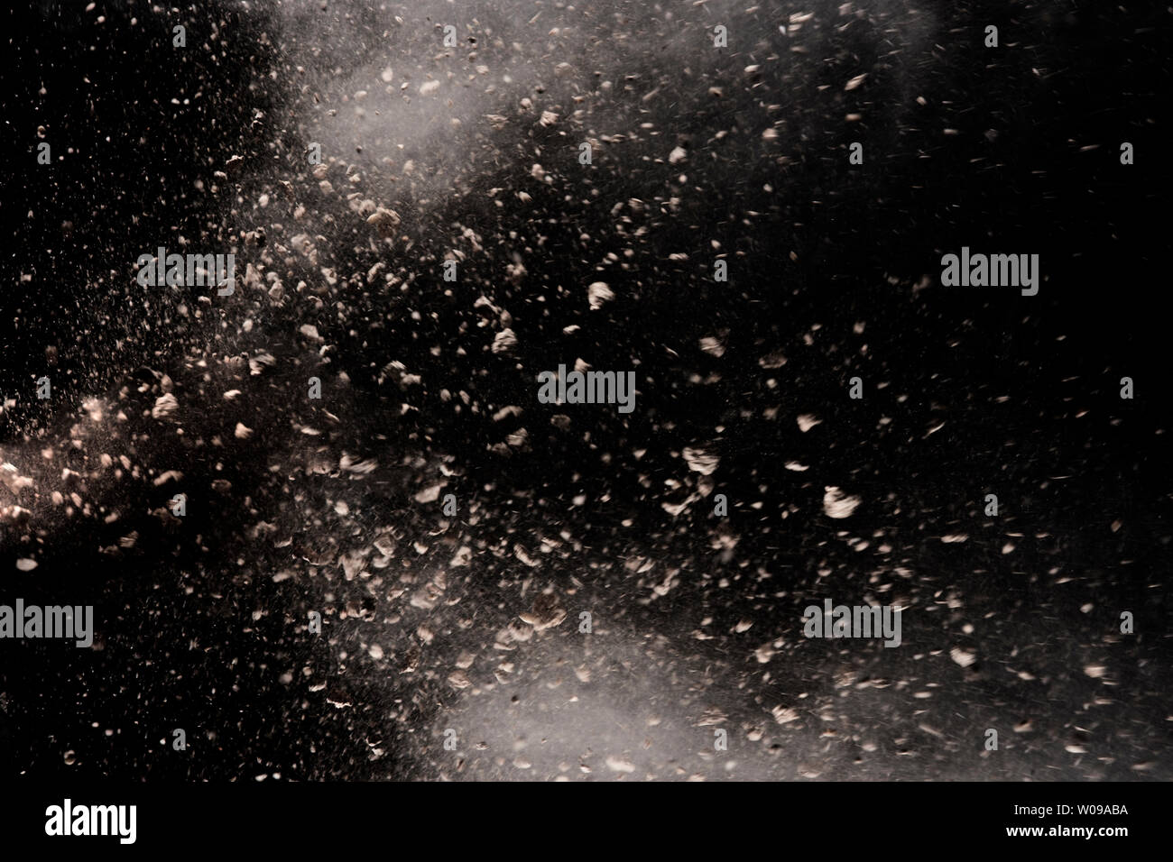 abstract powder splatted background, Freeze motion of earth dust ...