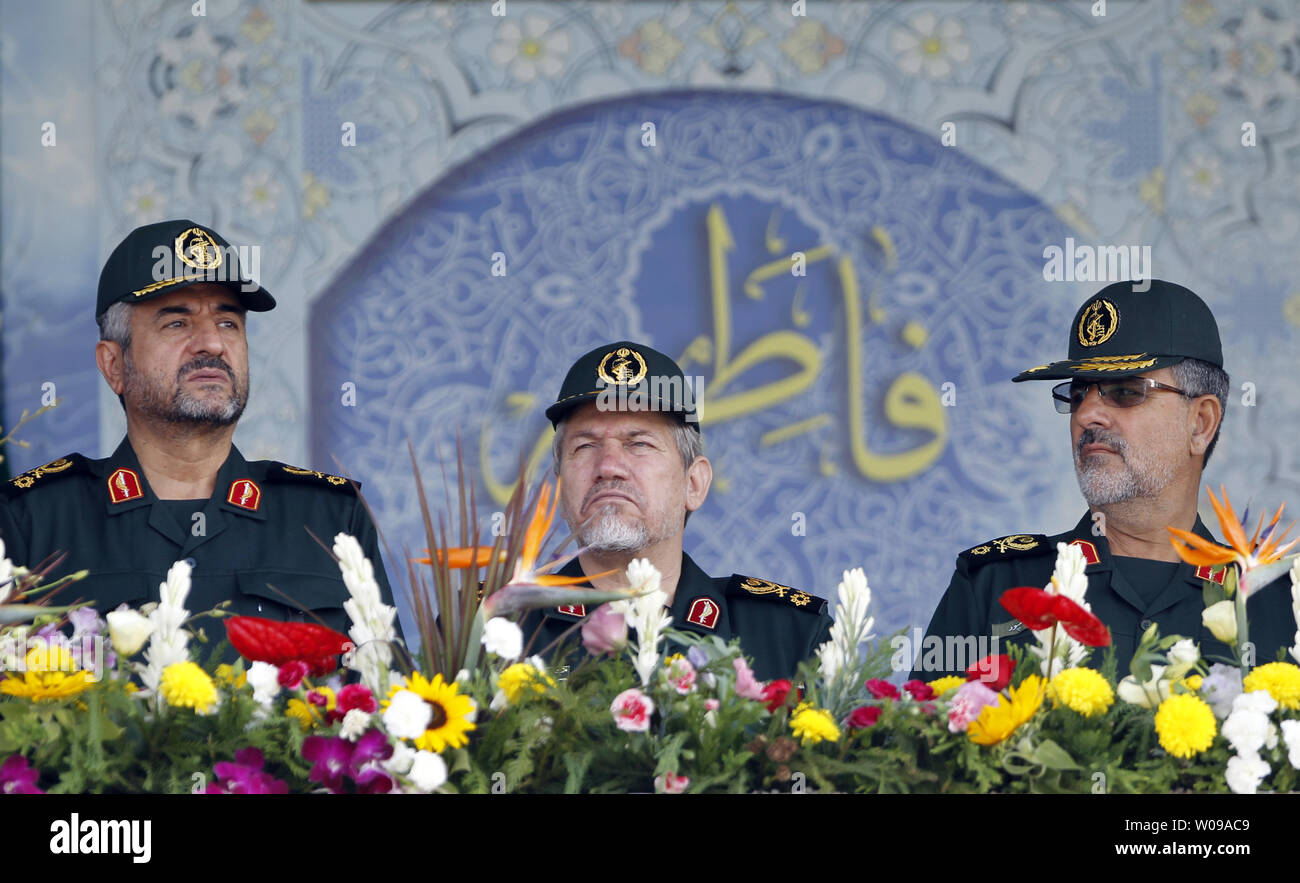 Iranian Revolutionary Guard Chief Gen. Mohammad Ali Jafari (L), Iranian ...