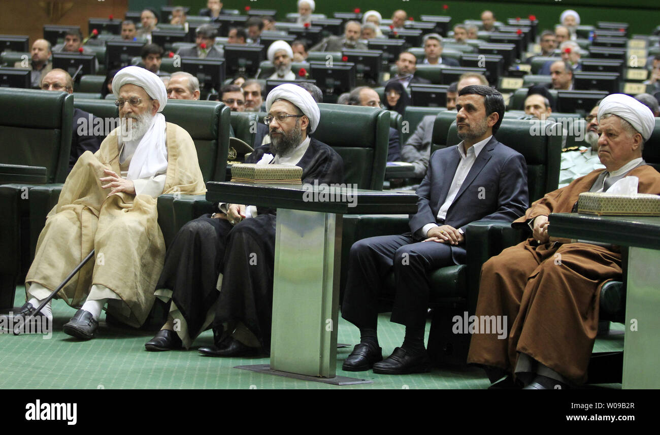 (L-R ) Chairman of the Iranian Assembly of Experts Ayatollah Mohammad ...