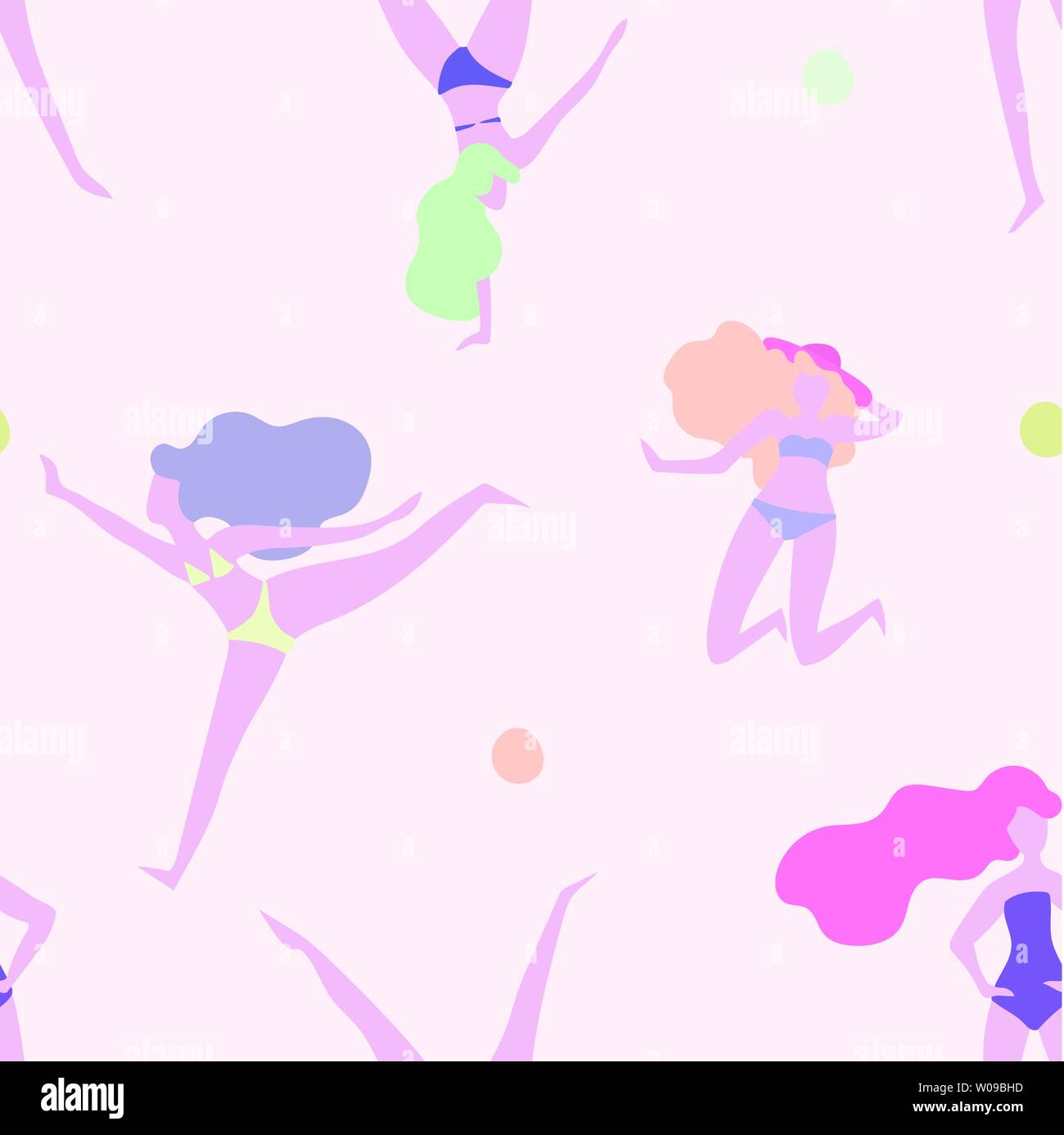 International Women's Day contemporary art vector seamless pattern in ...